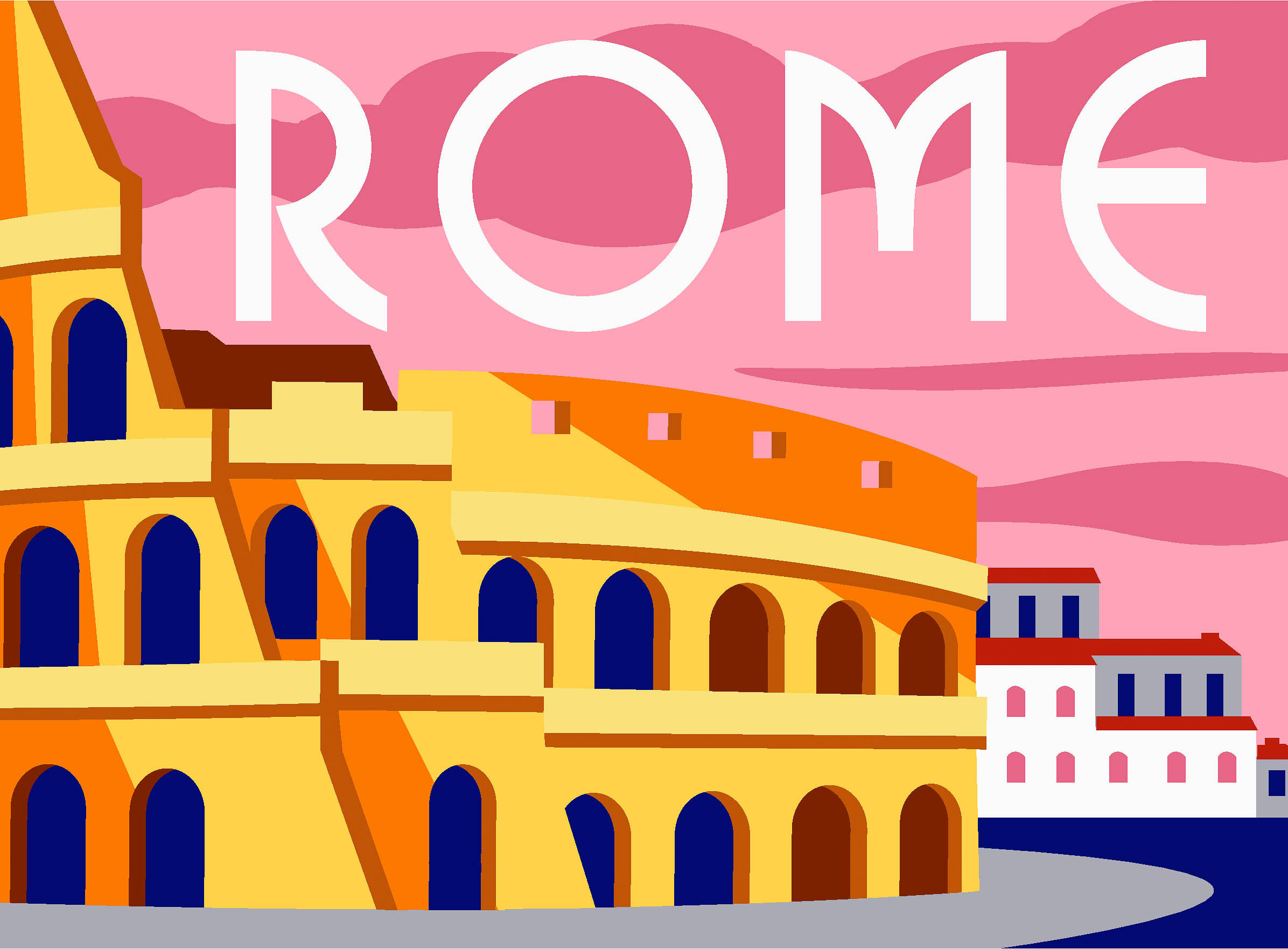 Canevas 30/40 - type affiche Rome - 3B COM